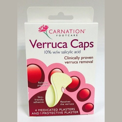 Carnation Verruca Caps - 4 Medicated And 1 Protective Plaster – Burnt ...